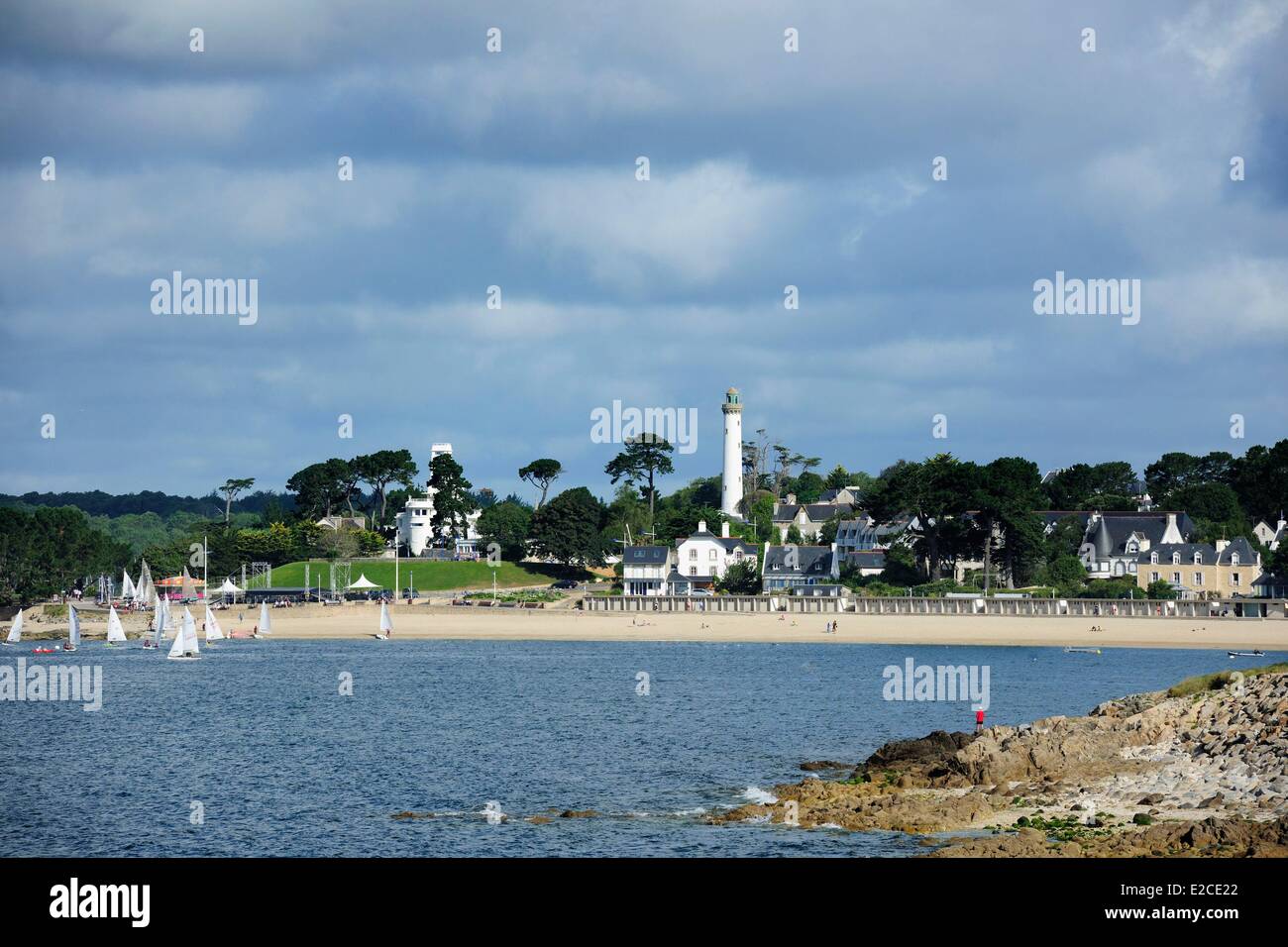 France, Finistere, Benodet, the Trez beach (or Grande Plage) and the ...