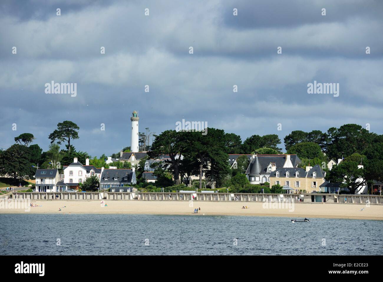 France, Finistere, Benodet, the Trez beach (or Grande Plage) and the ...