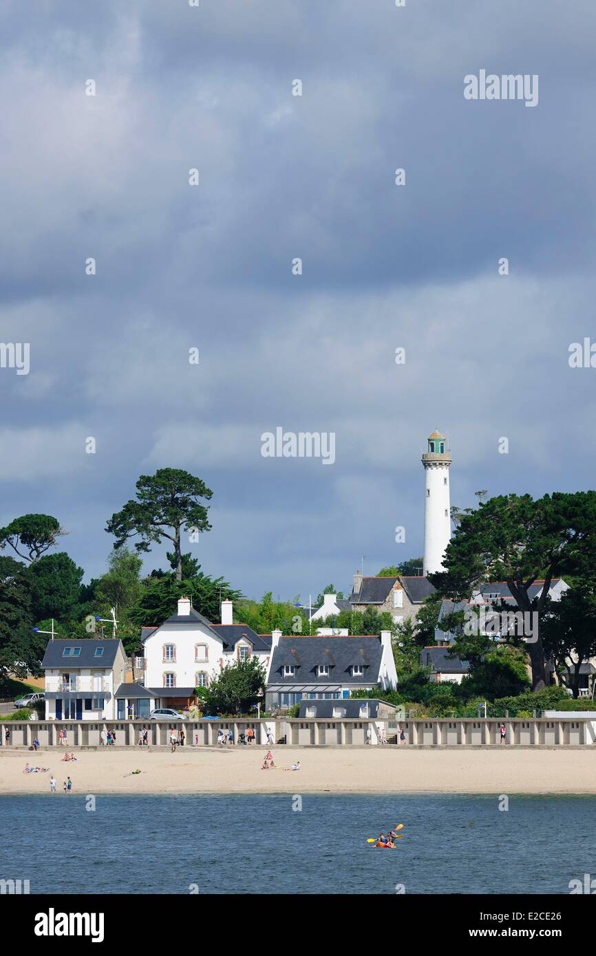 France, Finistere, Benodet, the Trez beach (or Grande Plage) and the ...