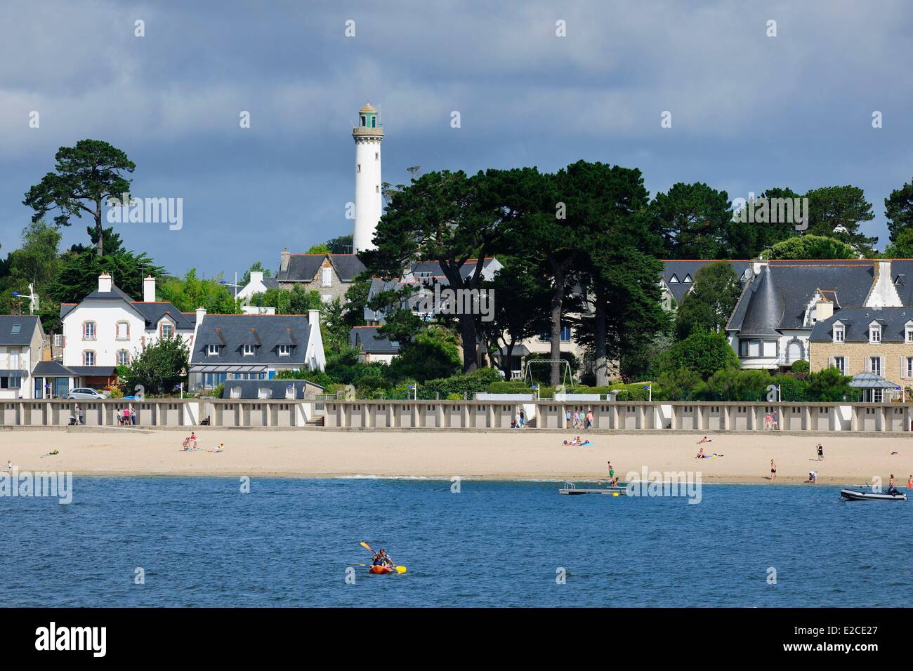 France, Finistere, Benodet, the Trez beach (or Grande Plage) and the ...