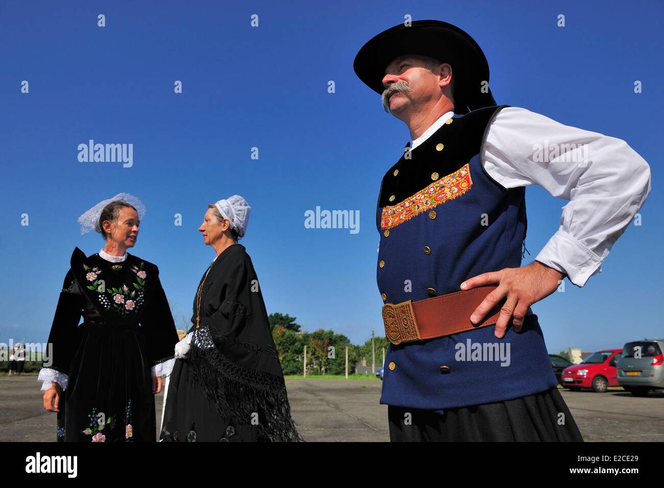France, Finistere, Breles, Breton wedding with clothes of the early ...