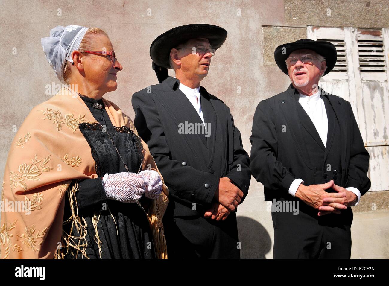 France, Finistere, Breles, Breton wedding with clothes of the early ...