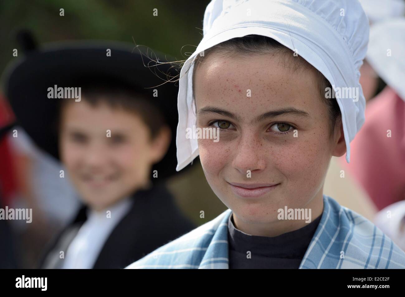 France, Finistere, Breles, Breton wedding with clothes of the early ...