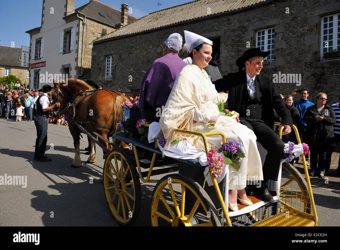 France, Finistere, Breles, Breton wedding with clothes of the early ...