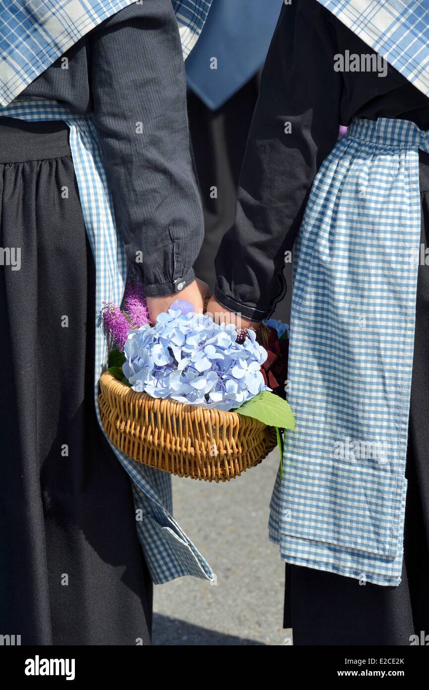 France, Finistere, Breles, Breton wedding with clothes of the early ...