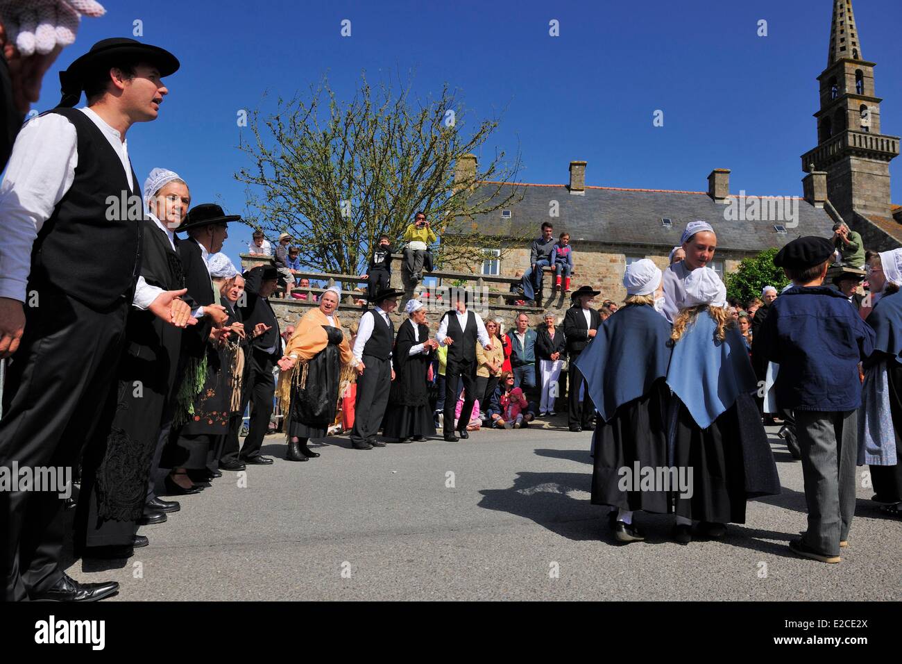 France, Finistere, Breles, Breton wedding with clothes of the early ...