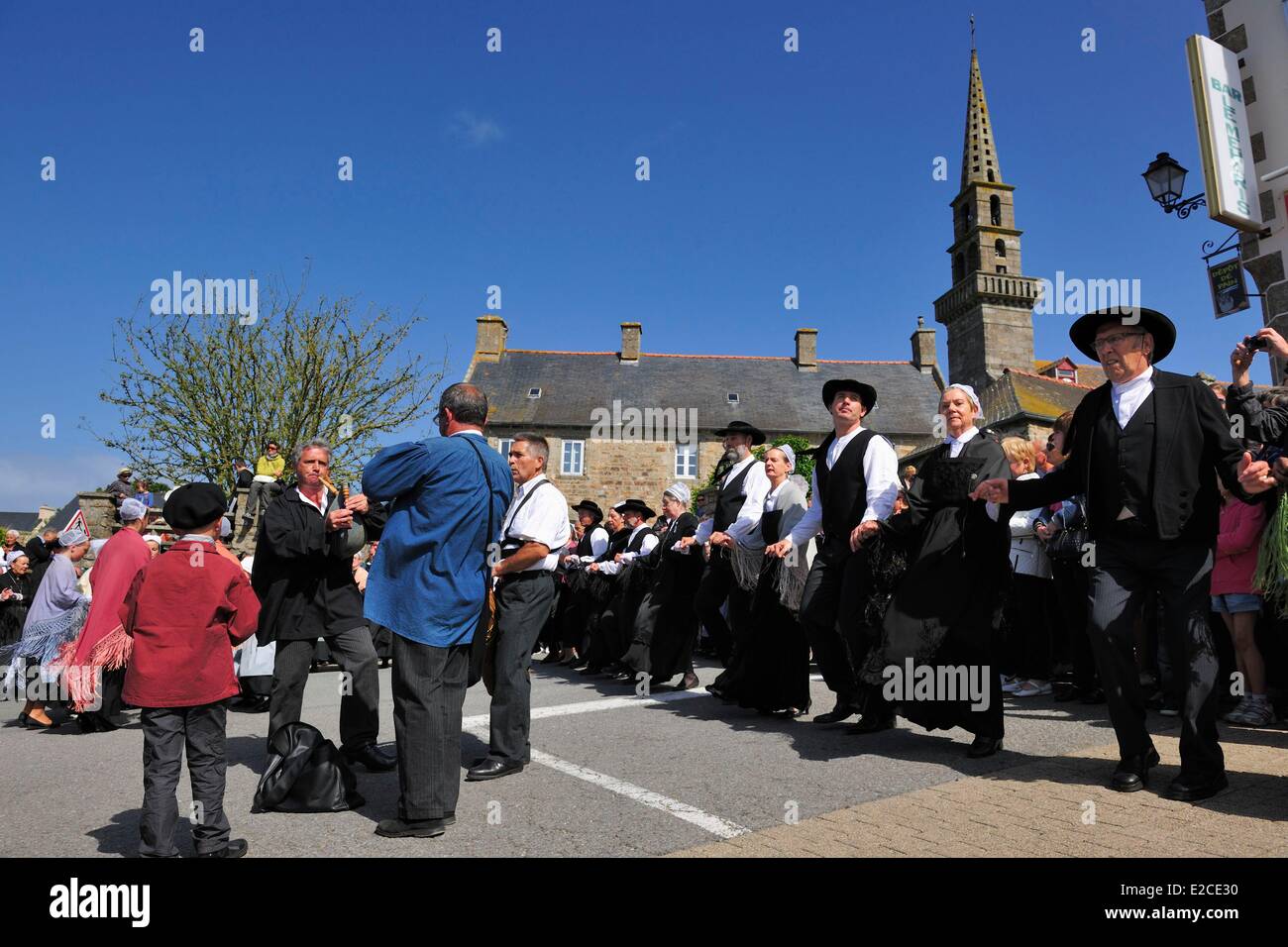 France, Finistere, Breles, Breton wedding with clothes of the early ...