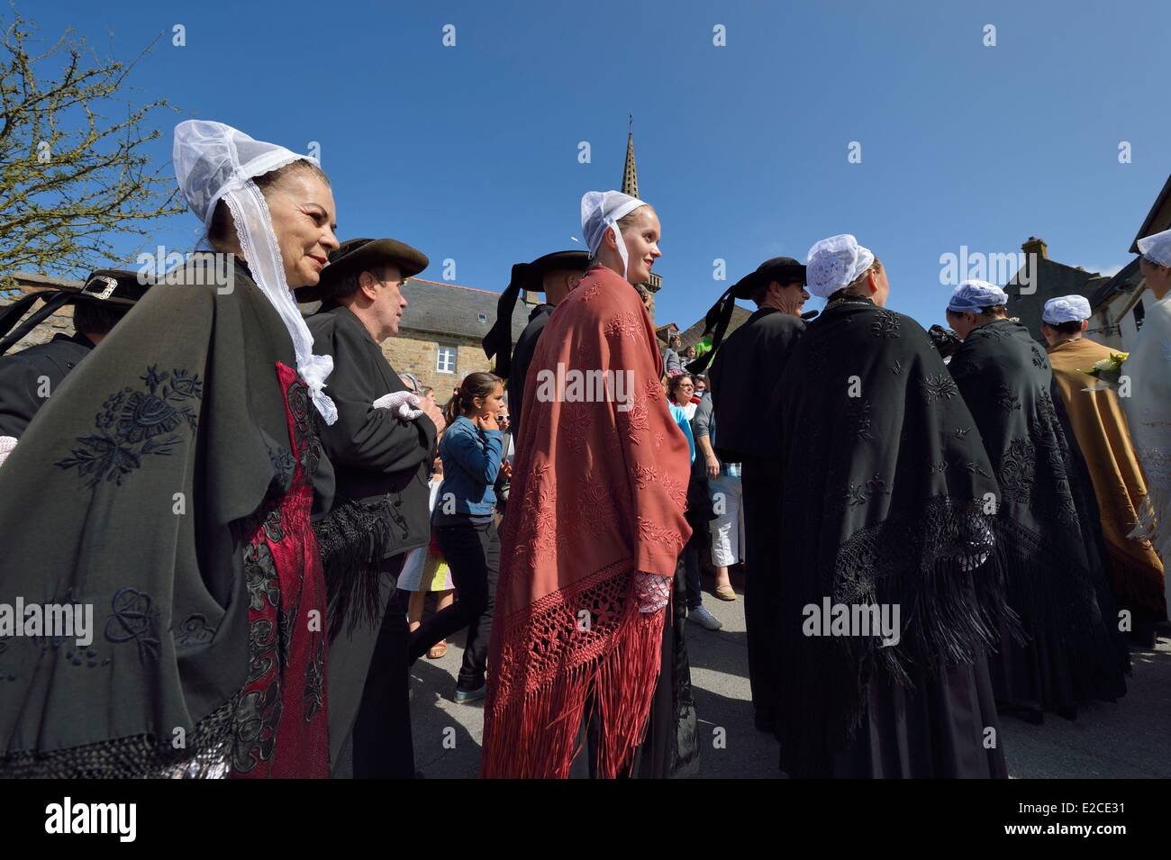 France, Finistere, Breles, Breton wedding with clothes of the early ...