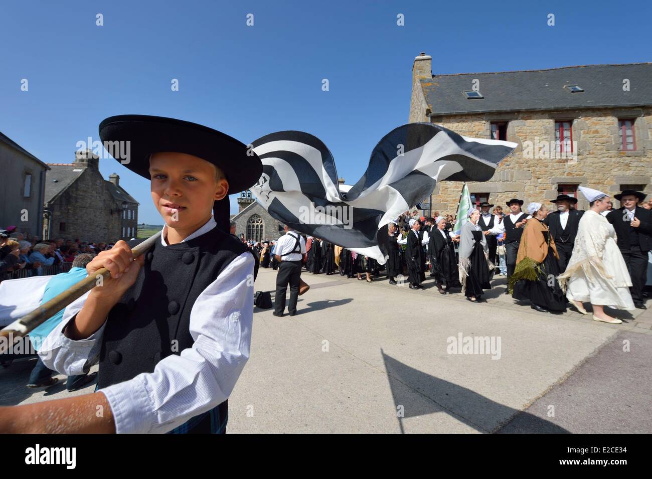 France, Finistere, Breles, Breton wedding with clothes of the early ...