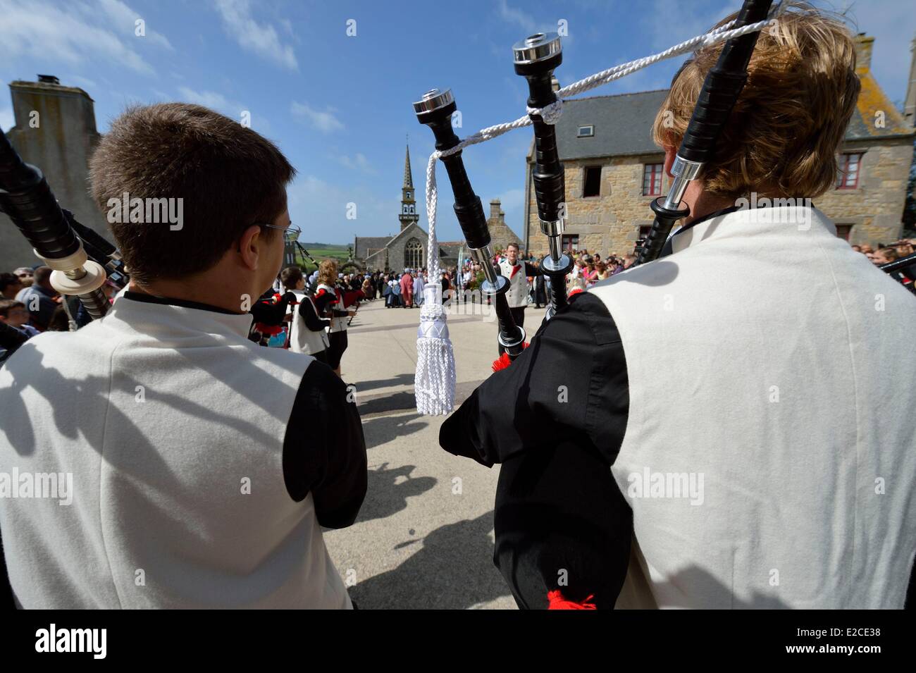 France, Finistere, Breles, Breton wedding with clothes of the early ...