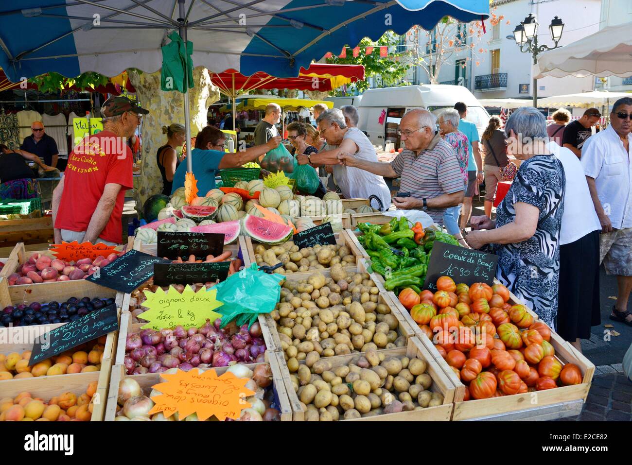 France, Herault, Serignan, walk of Allees de la Republique, weekly ...