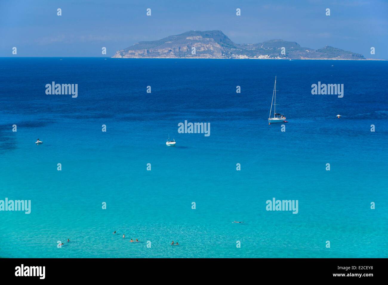 Italy, Sicily, Egadi islands, island of Favignana, Cala Rossa ...