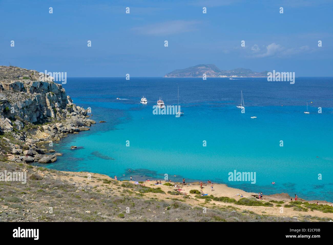 Italy, Sicily, Egadi islands, island of Favignana, Cala Rossa ...