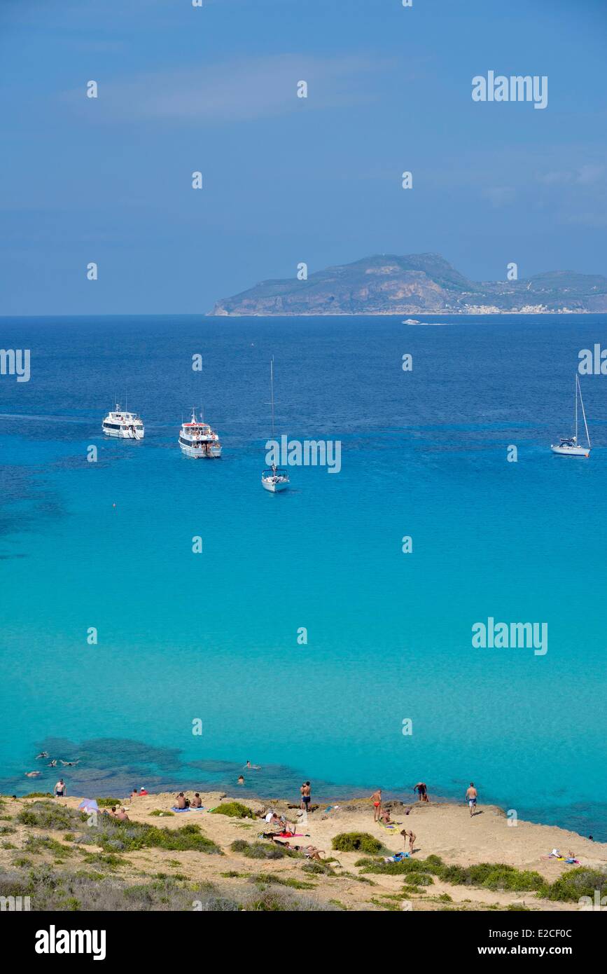 Italy, Sicily, Egadi islands, island of Favignana, Cala Rossa ...