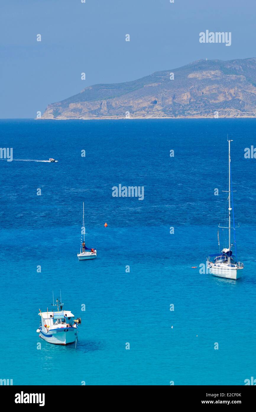 Italy, Sicily, Egadi islands, island of Favignana, cala Rossa ...
