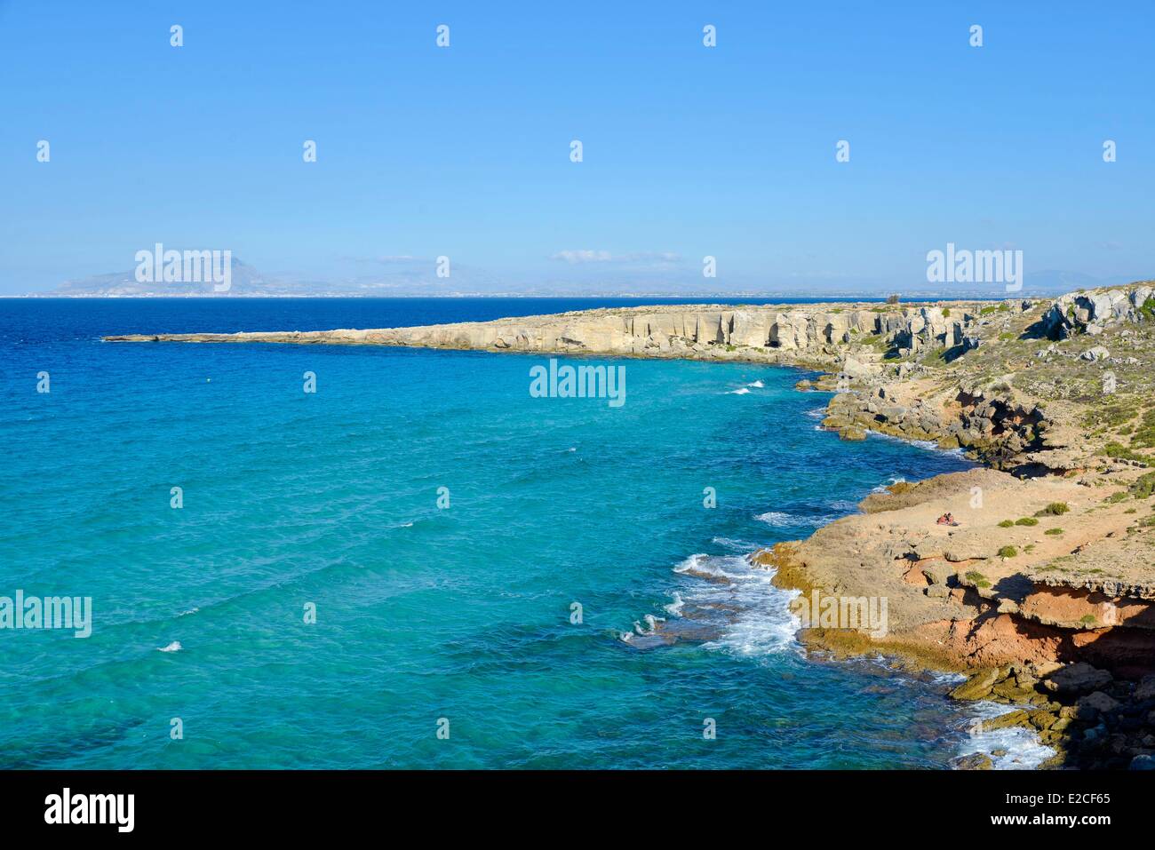 Italy, Sicily, Egadi islands, island of Favignana, Cala Rossa ...