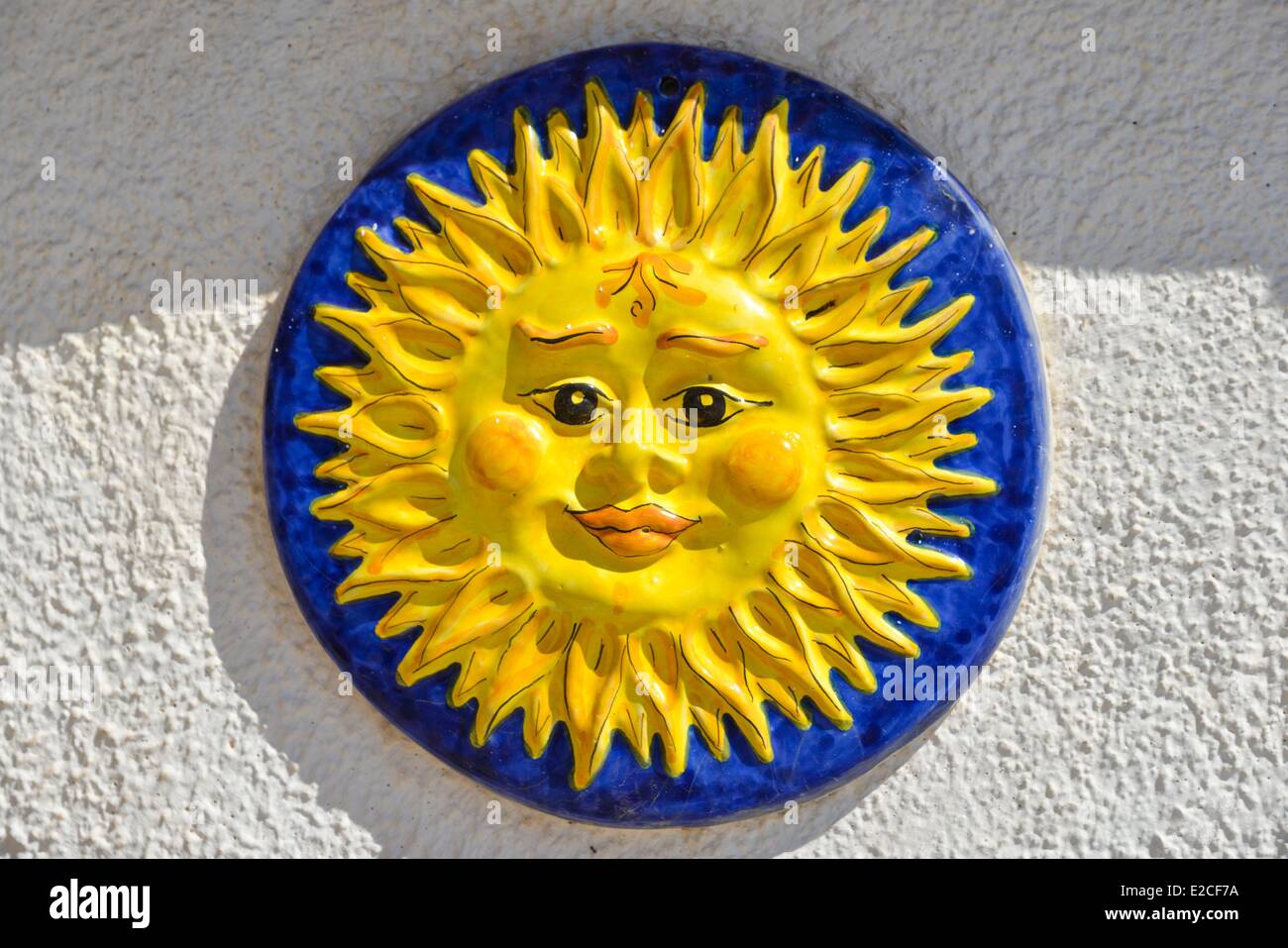 Italy, Sicily, Egadi islands, island of Levanzo, glazed pottery of a ...