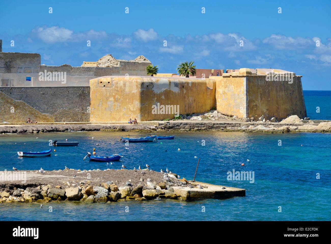 Italy, Sicily, Trapani, historic center, Fortress Conca of the 15th ...