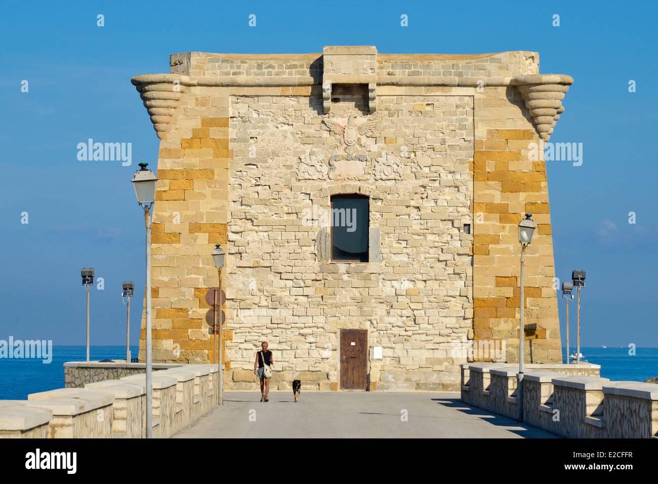 Italy, Sicily, Trapani, historic center, Ligny Tower of 17th century ...