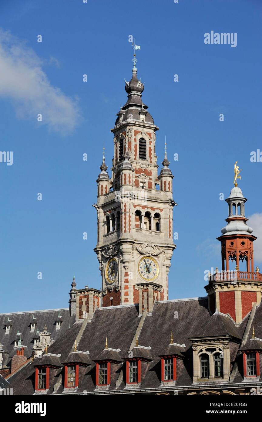France, Nord, Lille, belfry of the Chamber of Commerce and Industry of ...