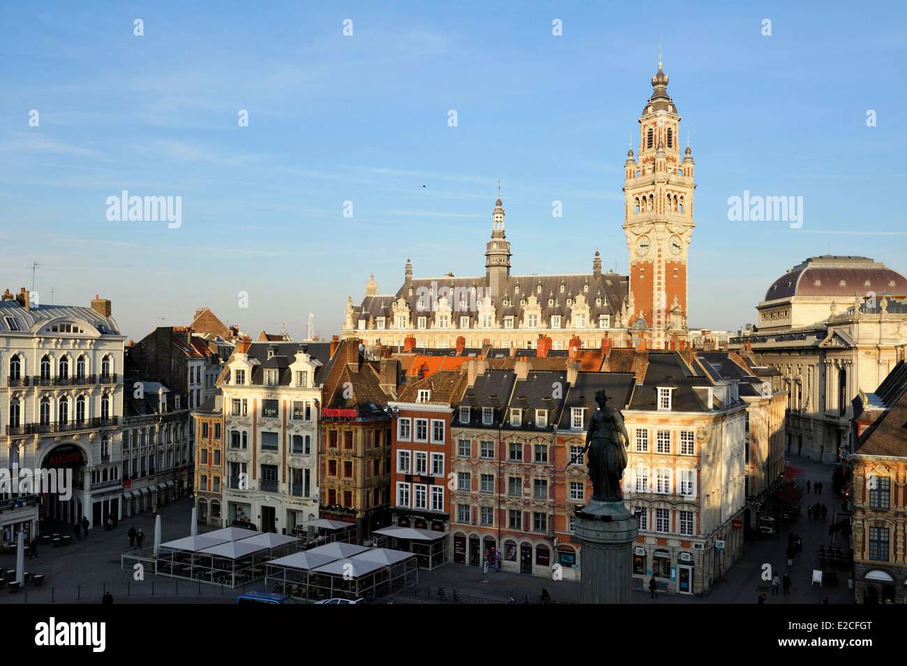 France, Nord, Lille, belfry of the Chamber of Commerce and Industry and ...