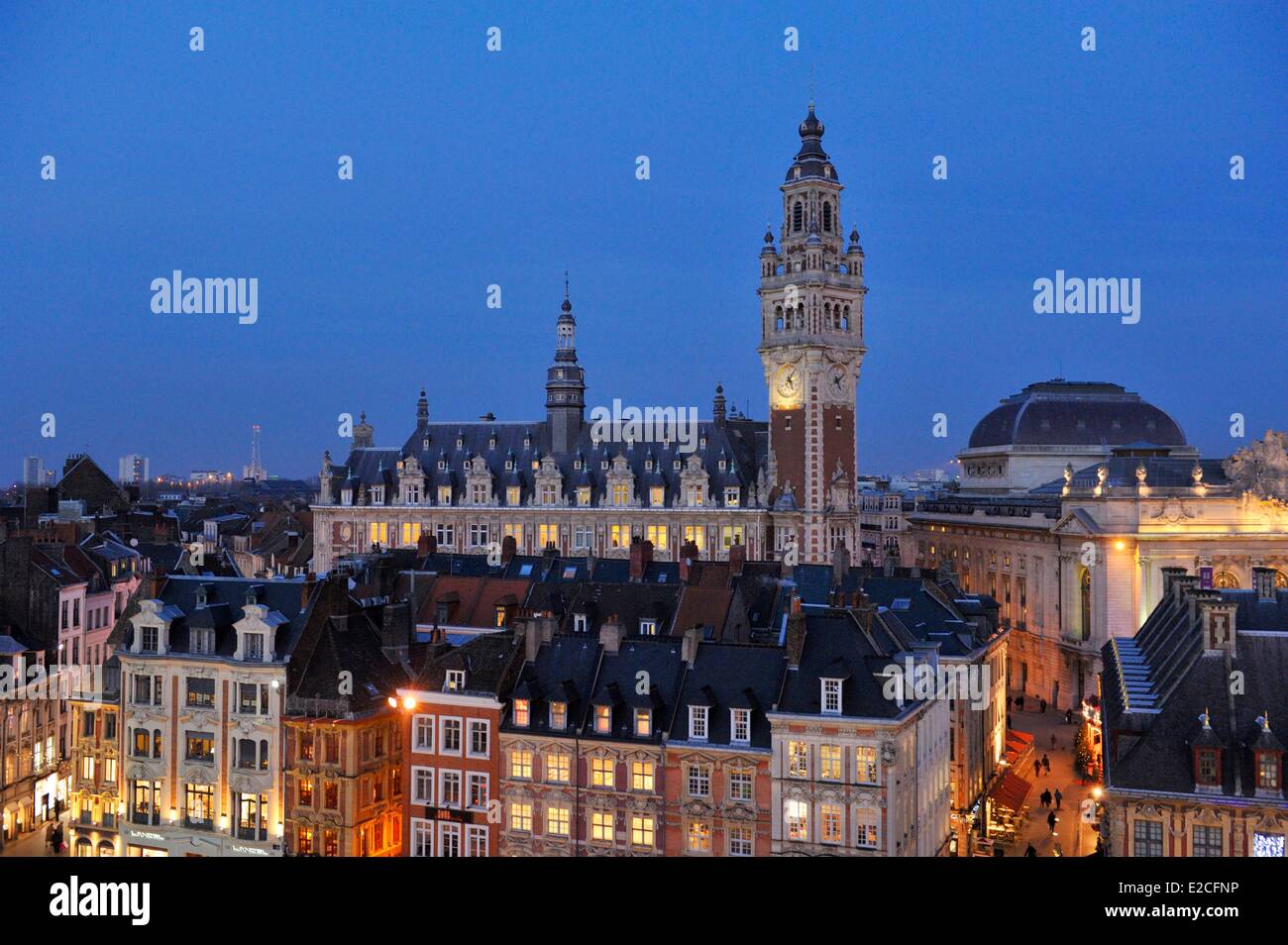 France, Nord, Lille, belfry of Chamber of Commerce and Industry and ...
