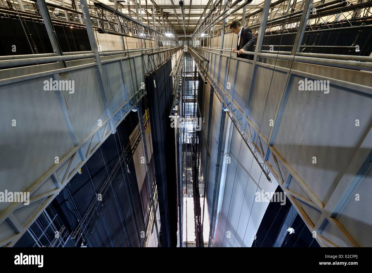 France, Paris, Garnier Opera, the scene from the fly system or ...
