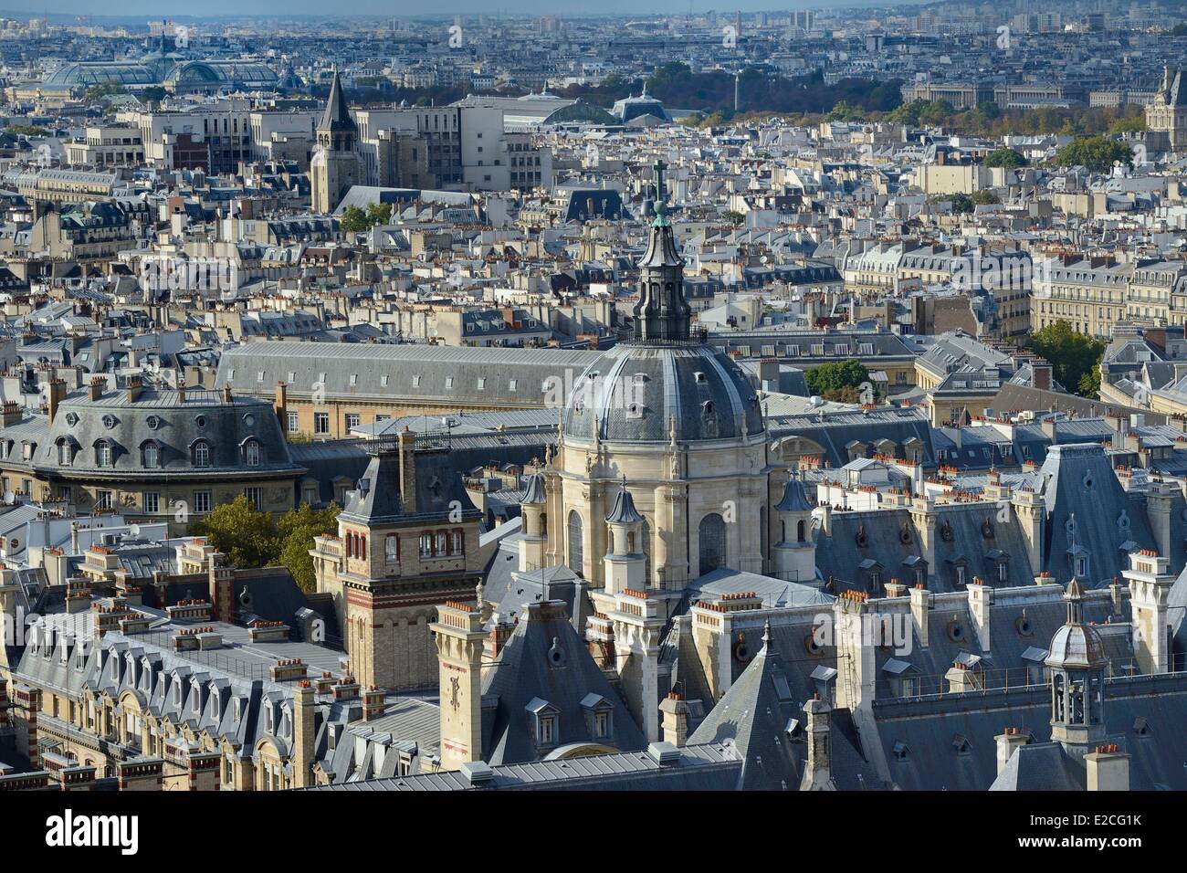 France, Paris, Latin Quarter, the dome of the Sorbonne chapel Stock ...