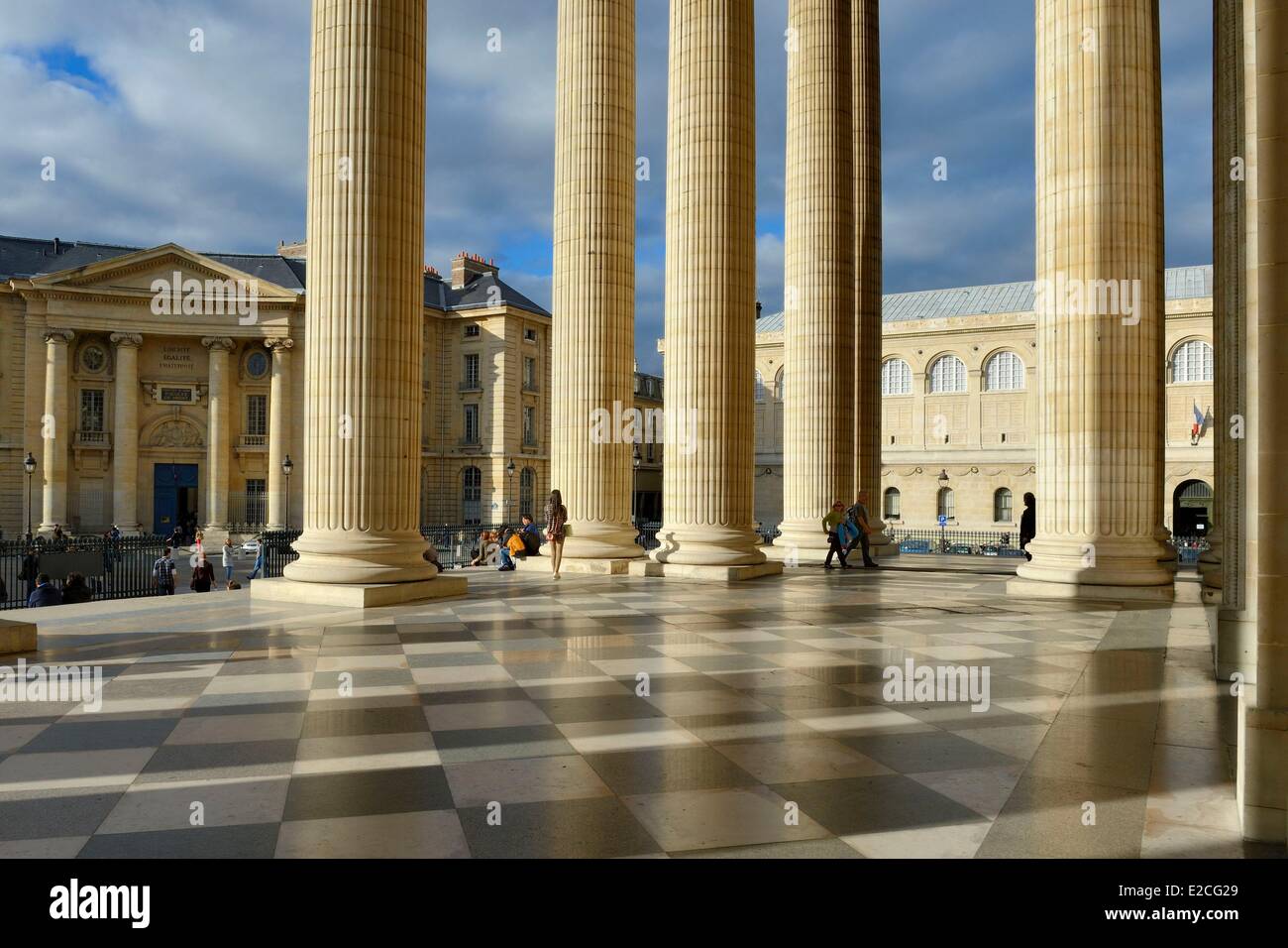 France, Paris, the Corinthian columns of the pediment of the Pantheon ...