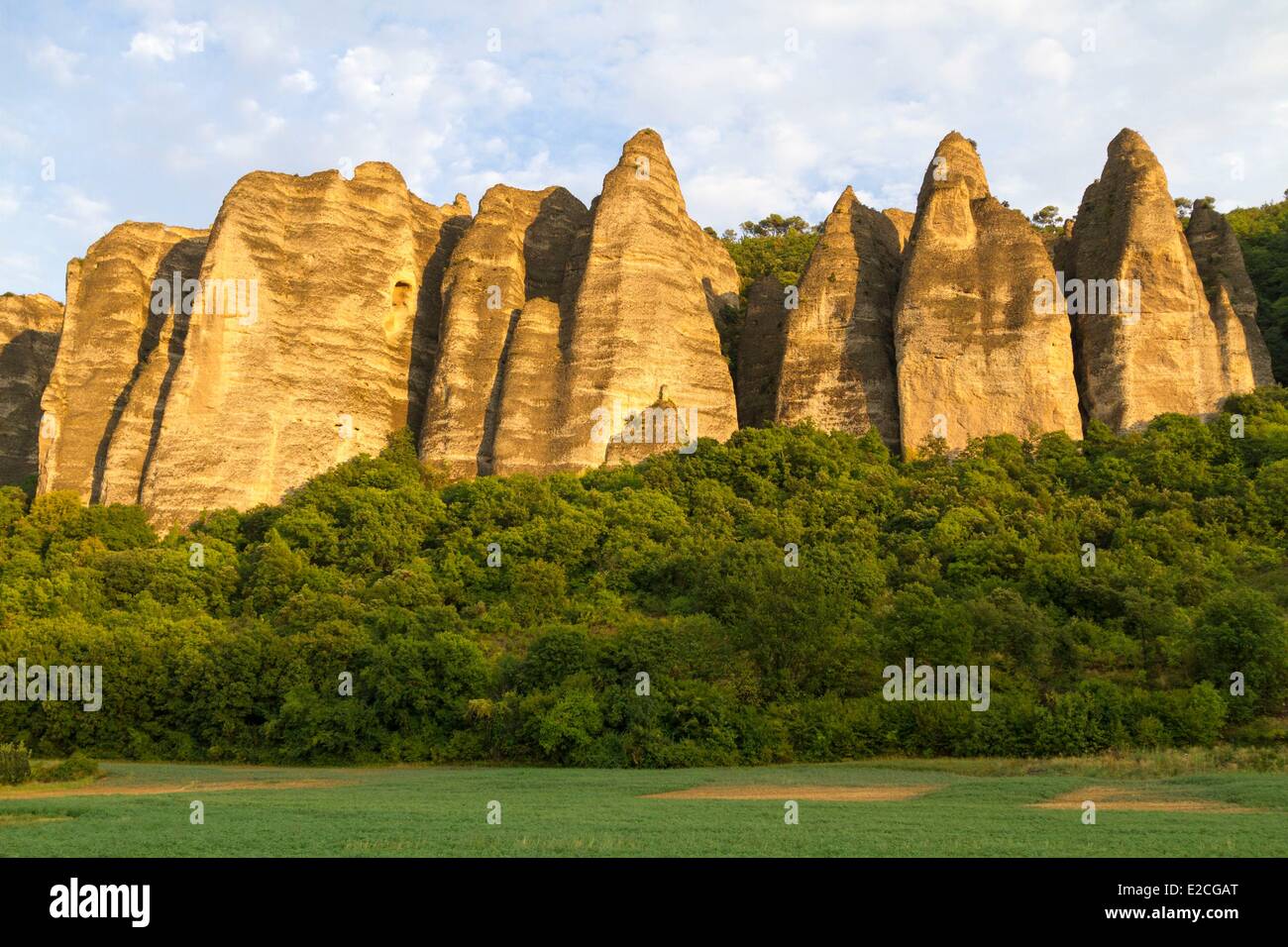 France, Alpes de Haute Provence, rocks of Les Mees or Penitent of Les ...