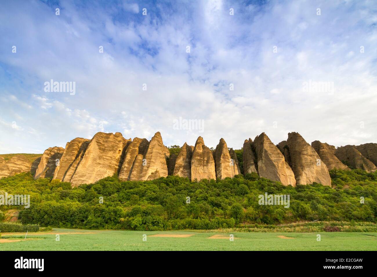France, Alpes de Haute Provence, rocks of Les Mees or Penitent of Les ...