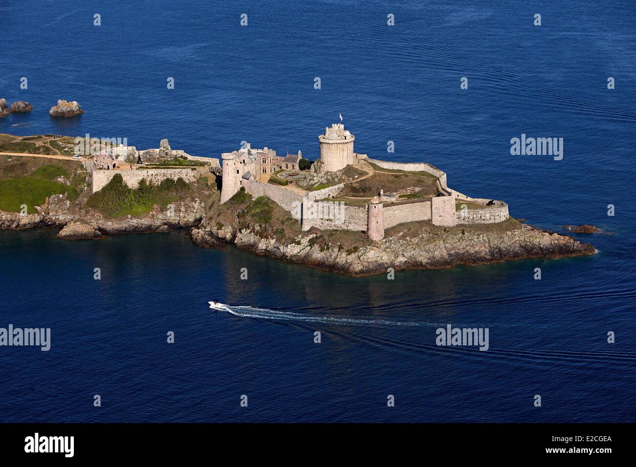 France, Cotes d'Armor, Emerald Coast, Plevenon, Fort La Latte (aerial ...
