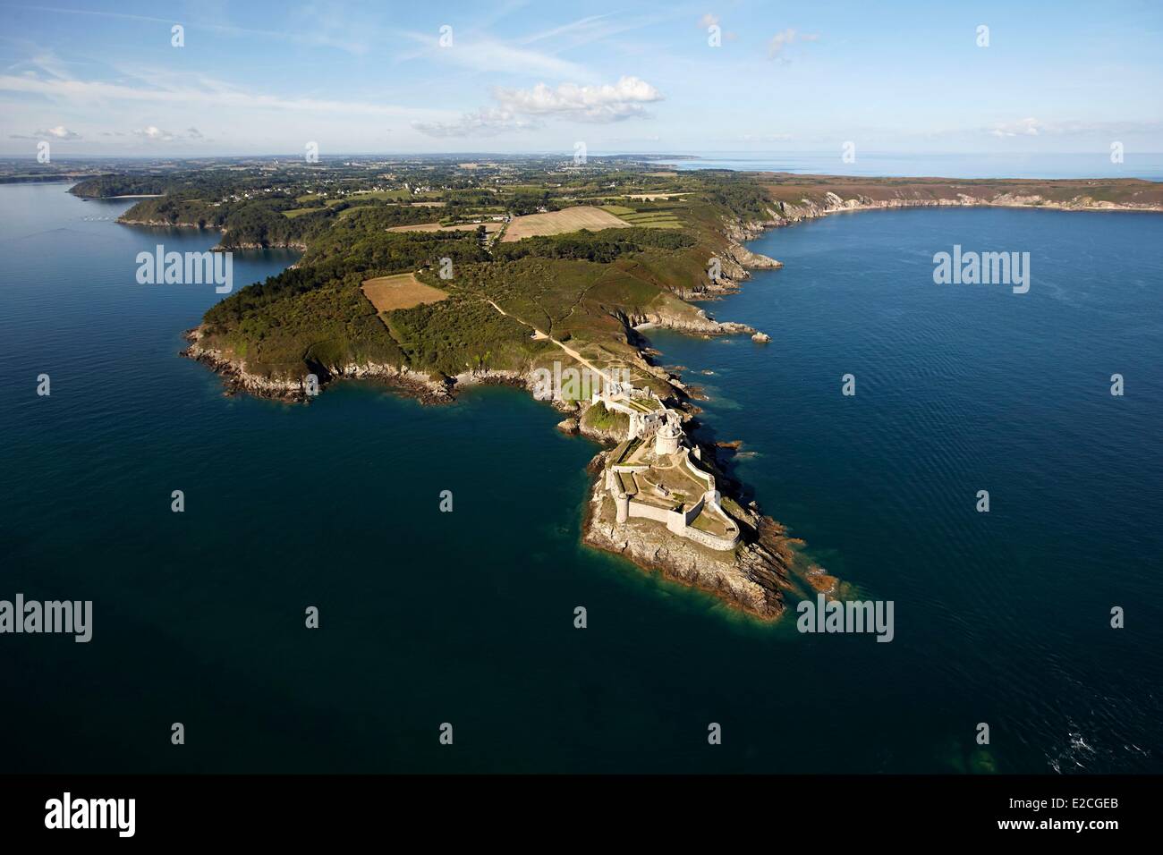 France, Cotes d'Armor, Emerald Coast, Plevenon, Fort La Latte (aerial ...