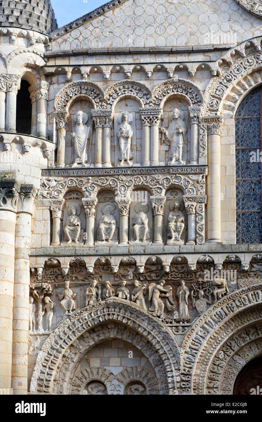 France, Vienne, Poitiers, romanesque church, Notre Dame la Grande ...