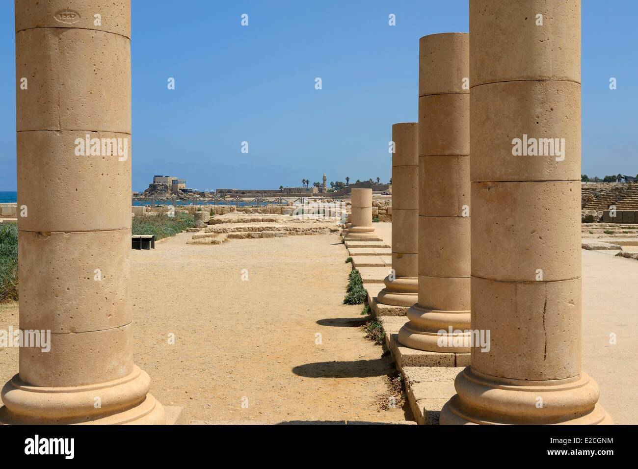 Israel, Haifa District, Caesarea (Caesarea Maritima), ruins of Caesarea ...