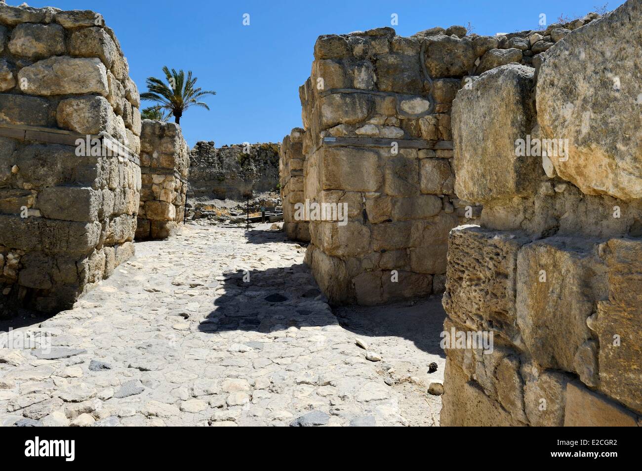 Israel, Northern District, Galileo, archaeological site of Megiddo ...
