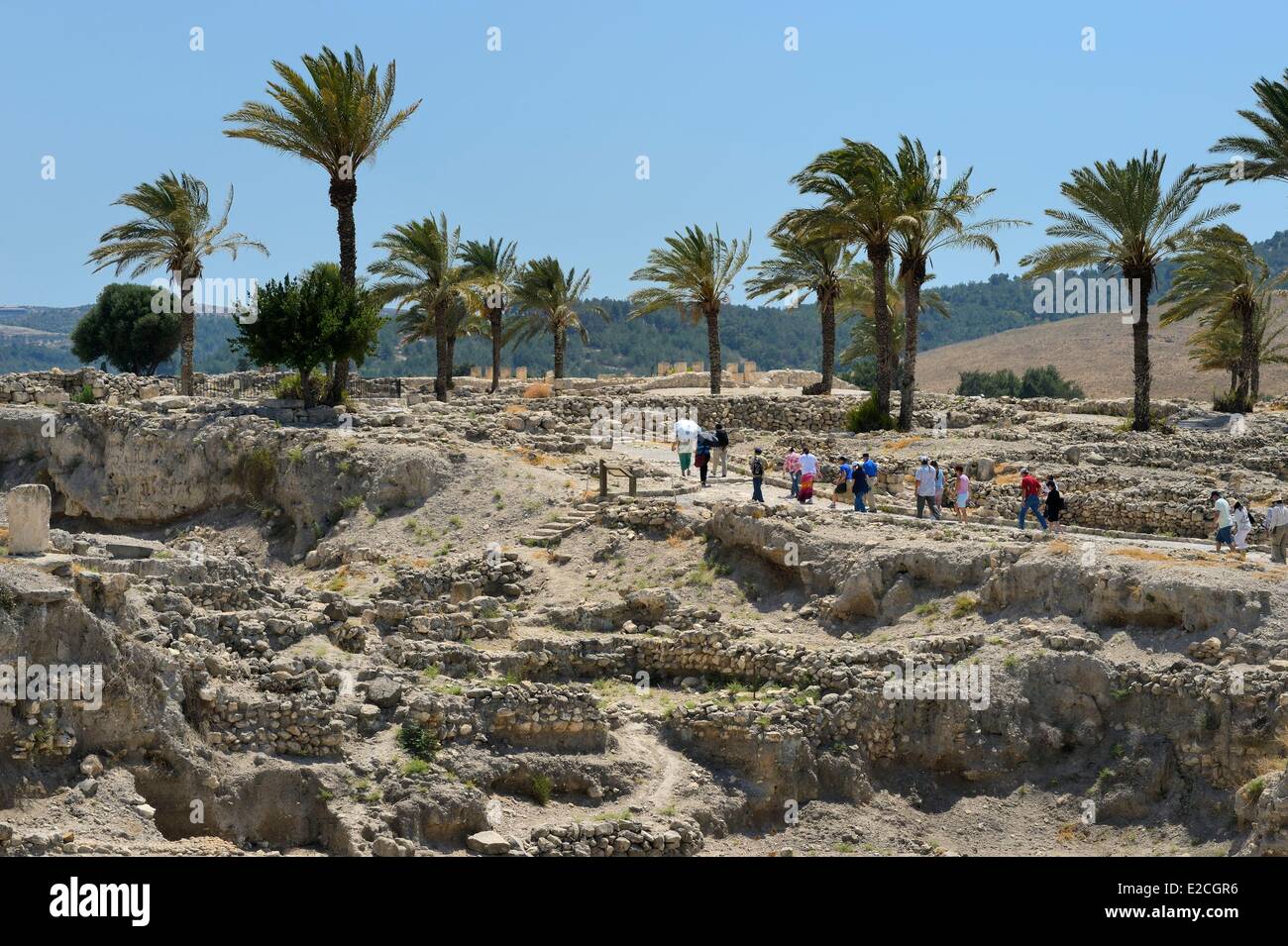 Israel, Northern District, Galileo, archaeological site of Megiddo ...