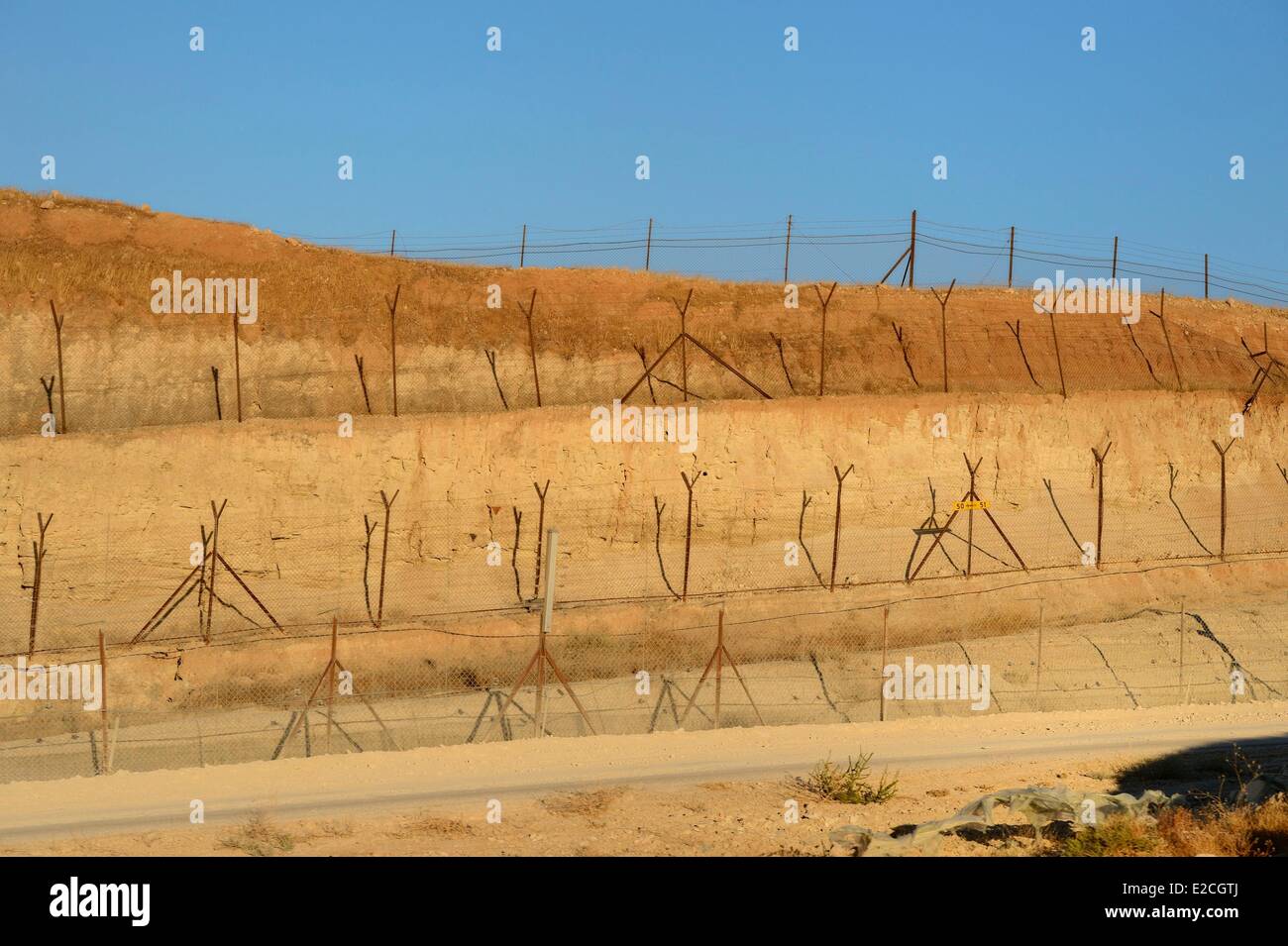 Israel, Northern District, Lower Galilee, the Jordan River valley marks ...