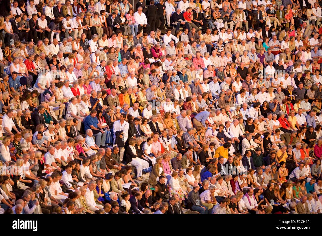 France, Vaucluse , Orange, Roman theater during a performance of the ...