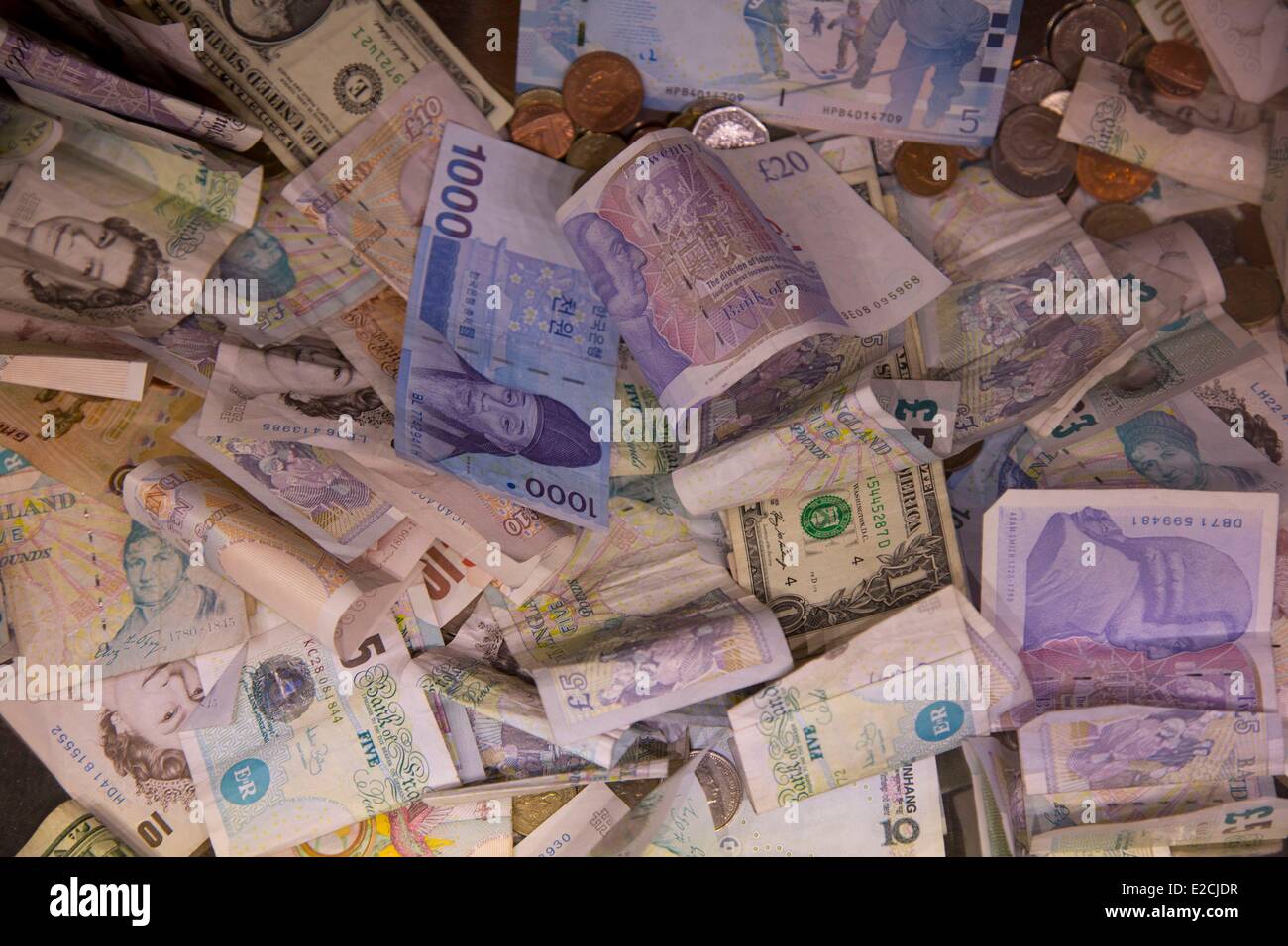 United Kingdom, London, British Museum, money notes donations Stock ...