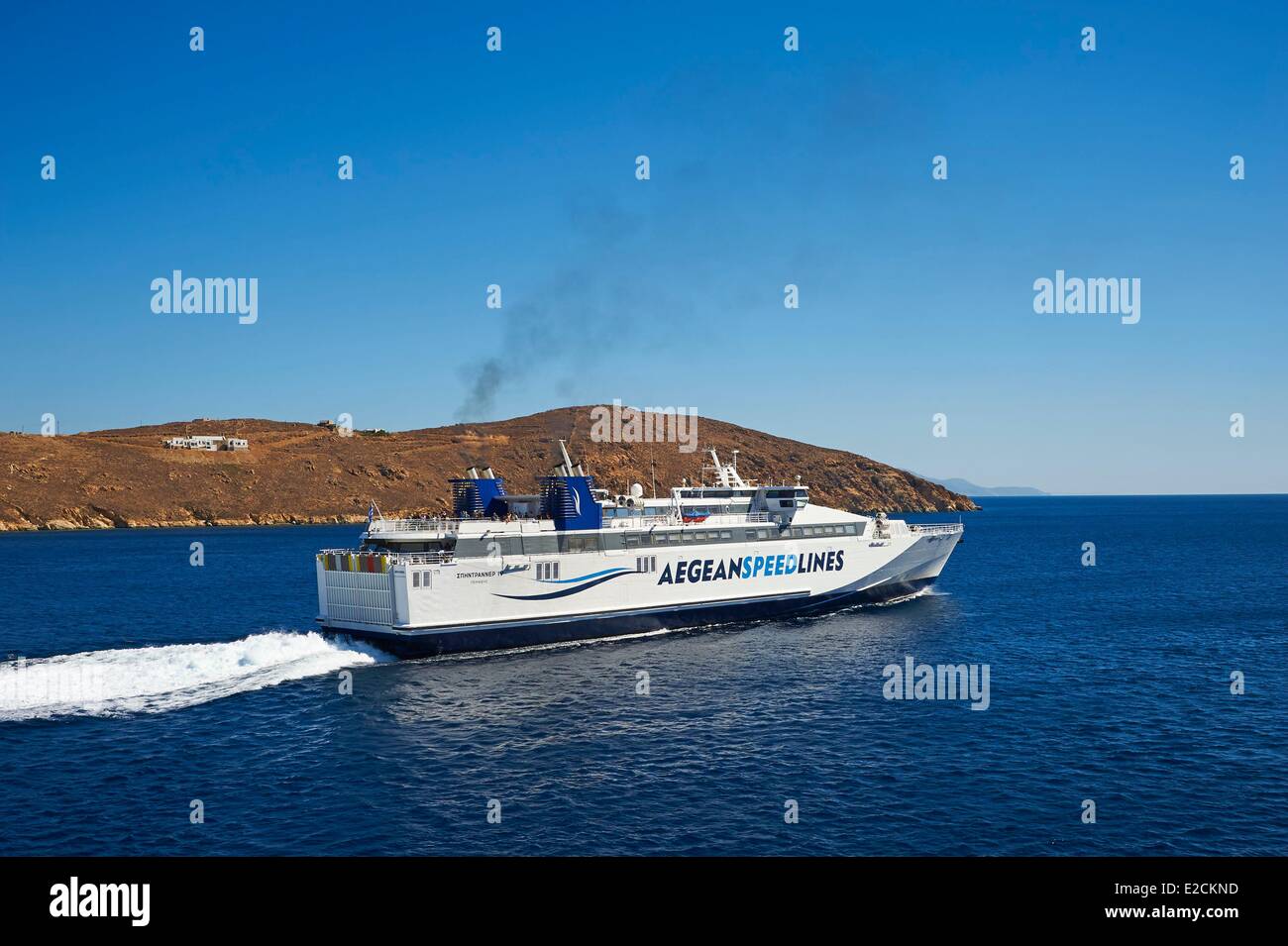 Greece Cyclades Ferries Boats Stock Photo - Alamy