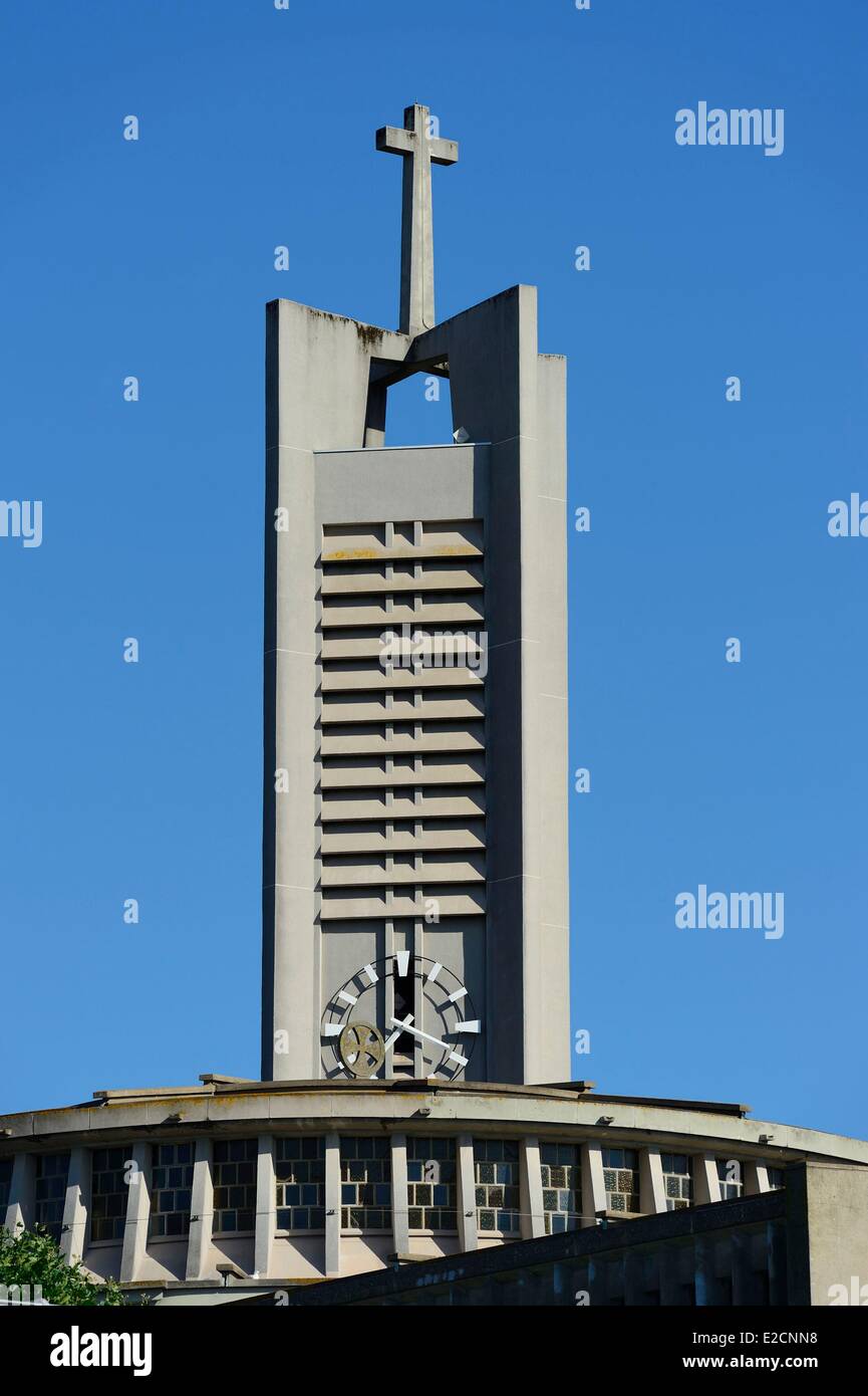 France Morbihan Lorient downtown the church Notre Dame de Victoire ...