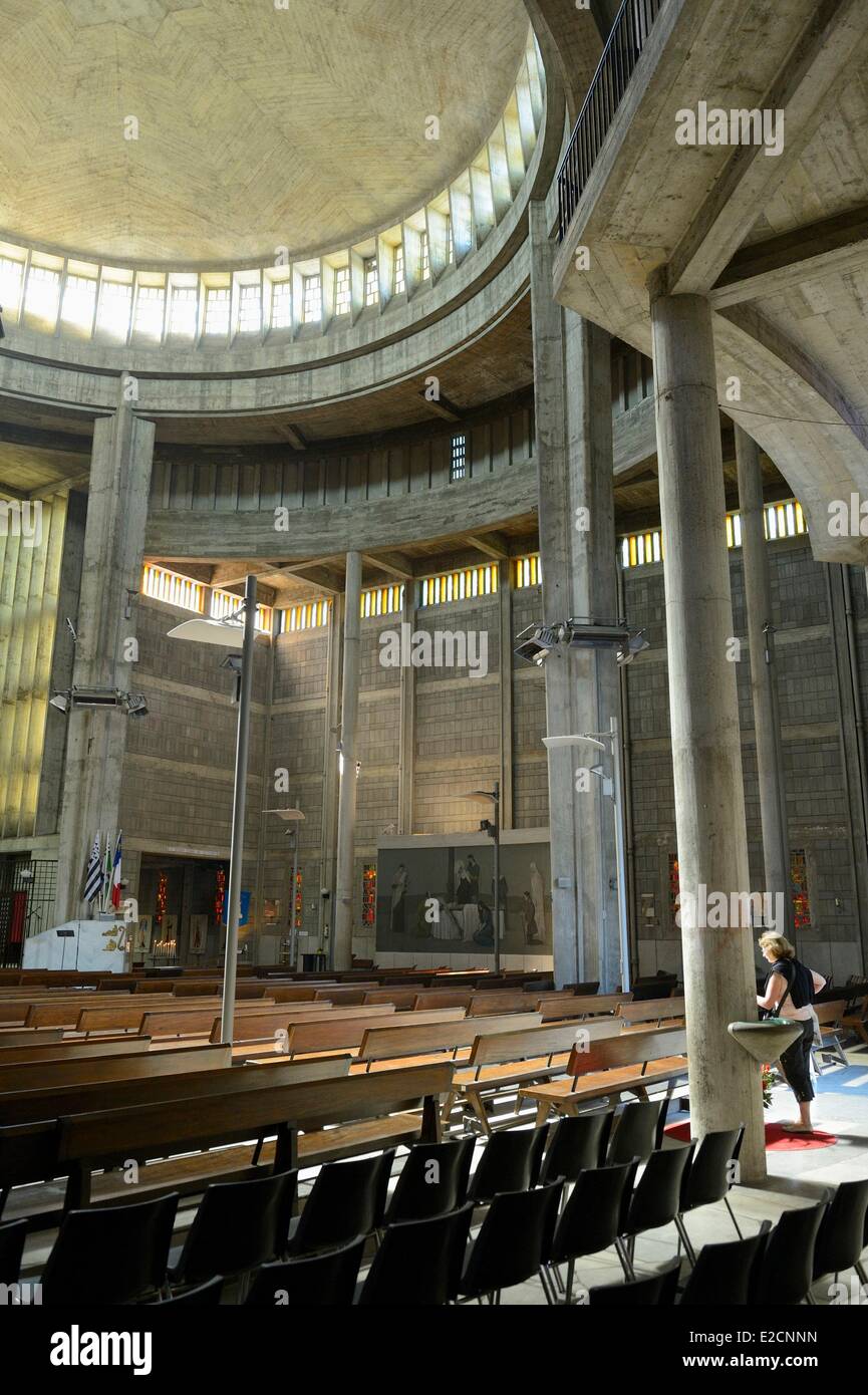 France Morbihan Lorient downtown the church Notre Dame de Victoire ...