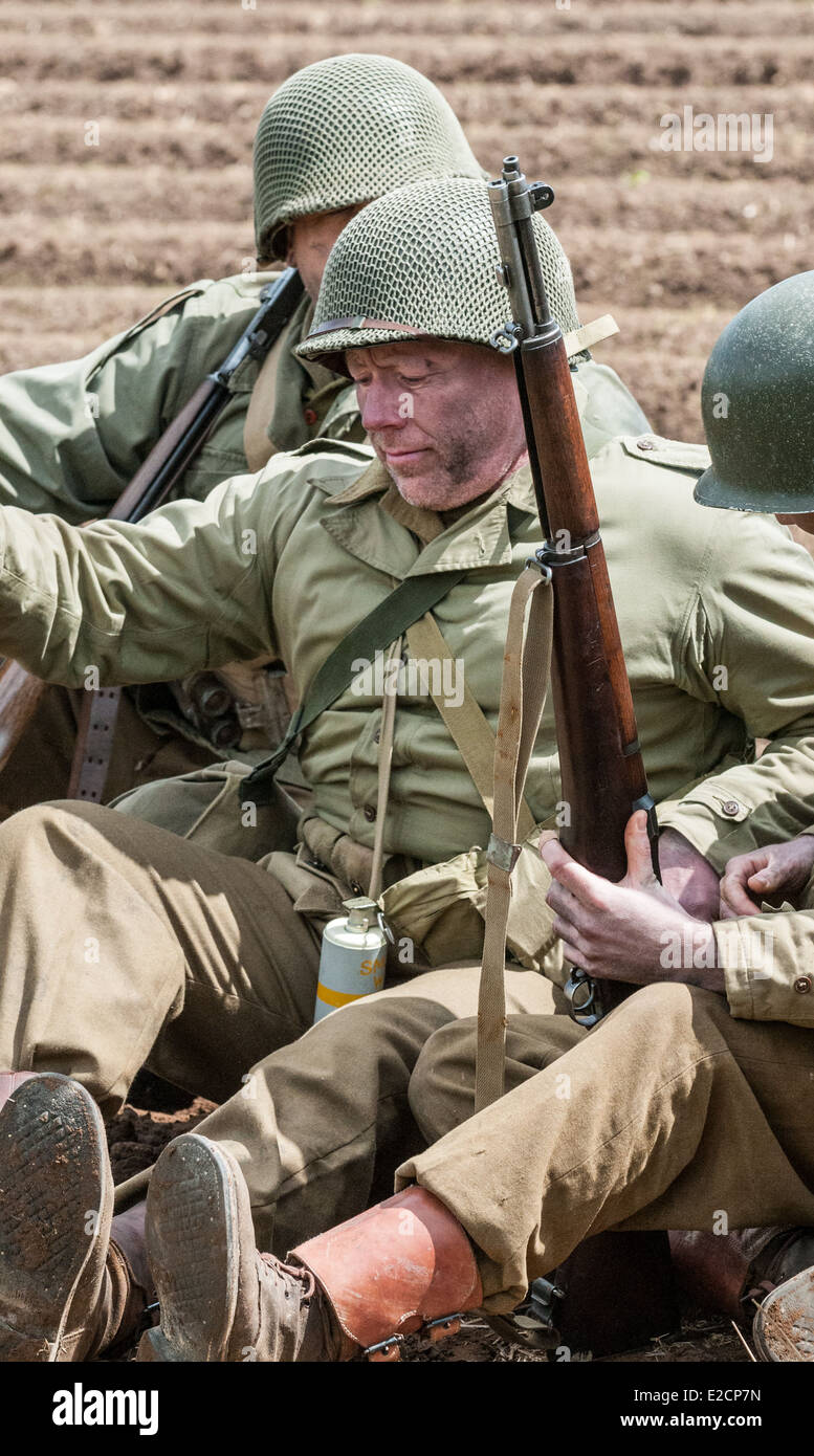 A re-enactment, or reenactment, group specialising in American GIs of ...
