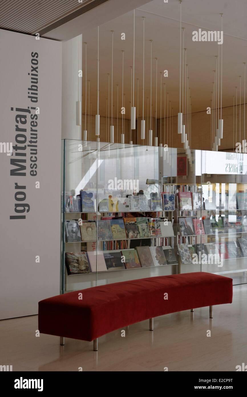 Spain Catalonia Barcelona library of the Cultural Center of the Caixa ...