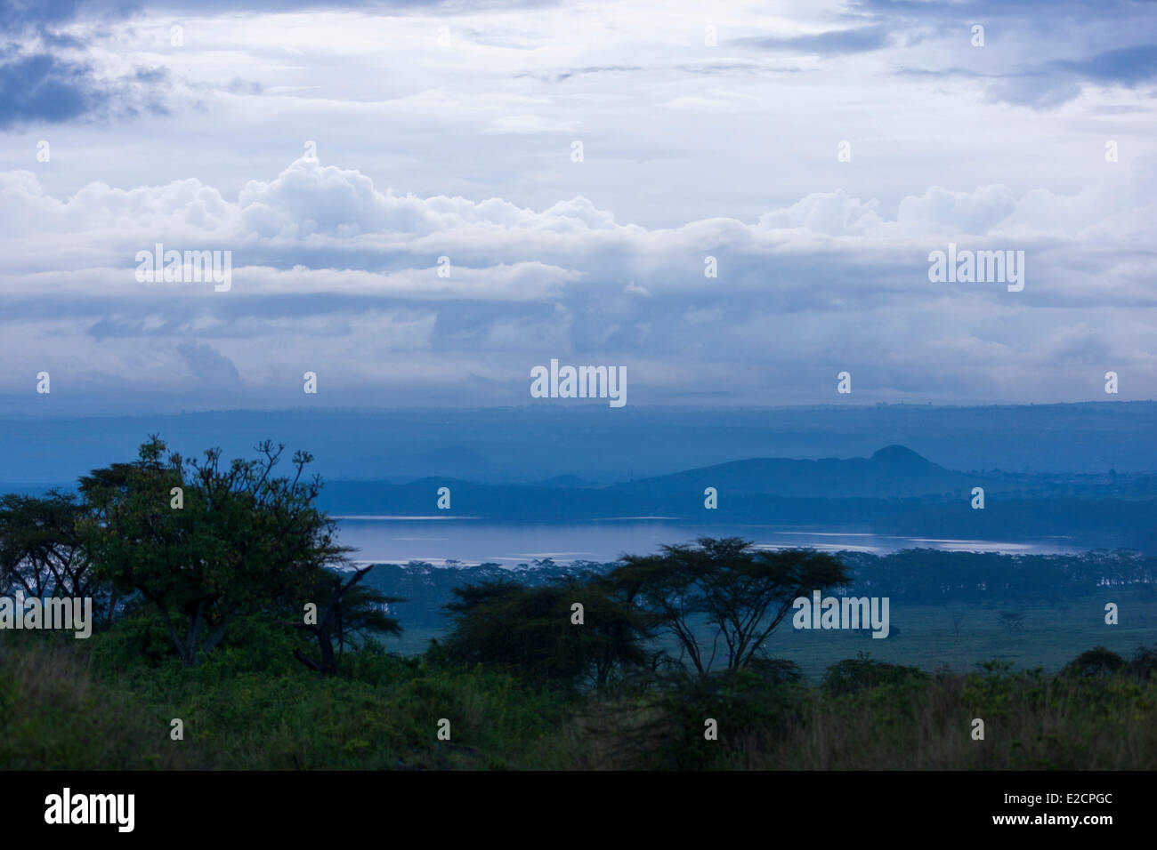 Kenya Nakuru national park lac Nakuru lake full of water aerial view ...