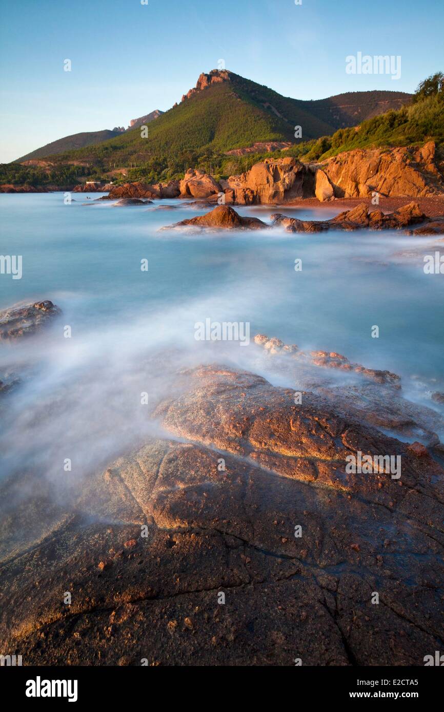 France Var Esterel Corniche Le Trayas rocky coast Stock Photo - Alamy