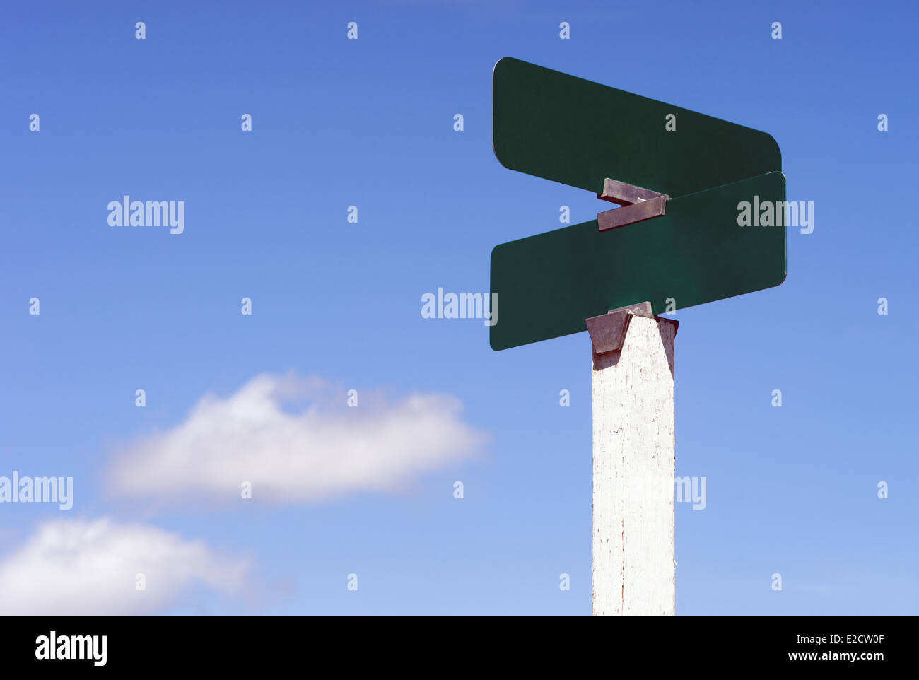 Blank Signs Crossroads Street Avenue Sign Blue Skies Clouds Stock Photo ...