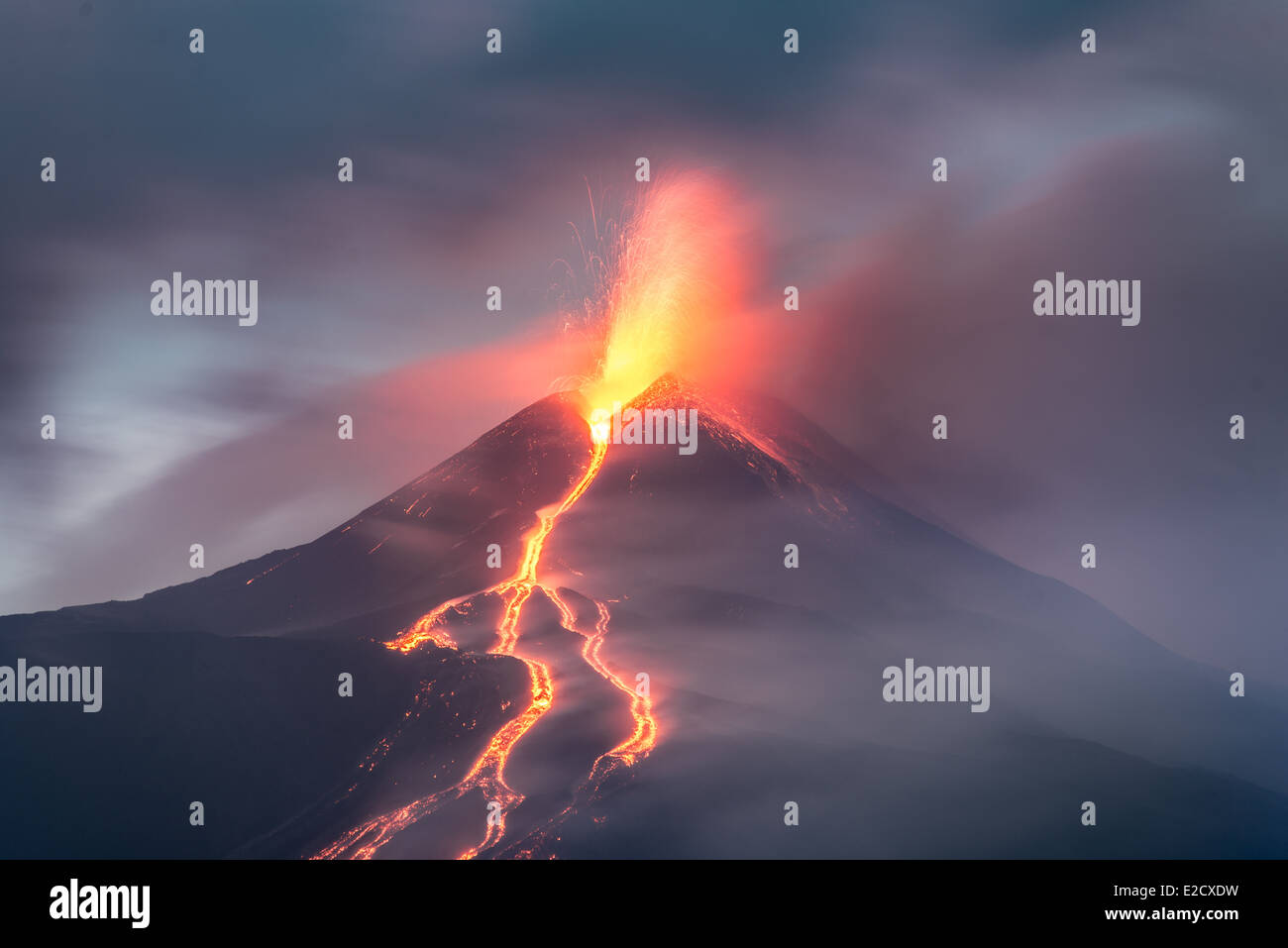 Lava flows from an eruption at Mt Etna volcano Stock Photo - Alamy