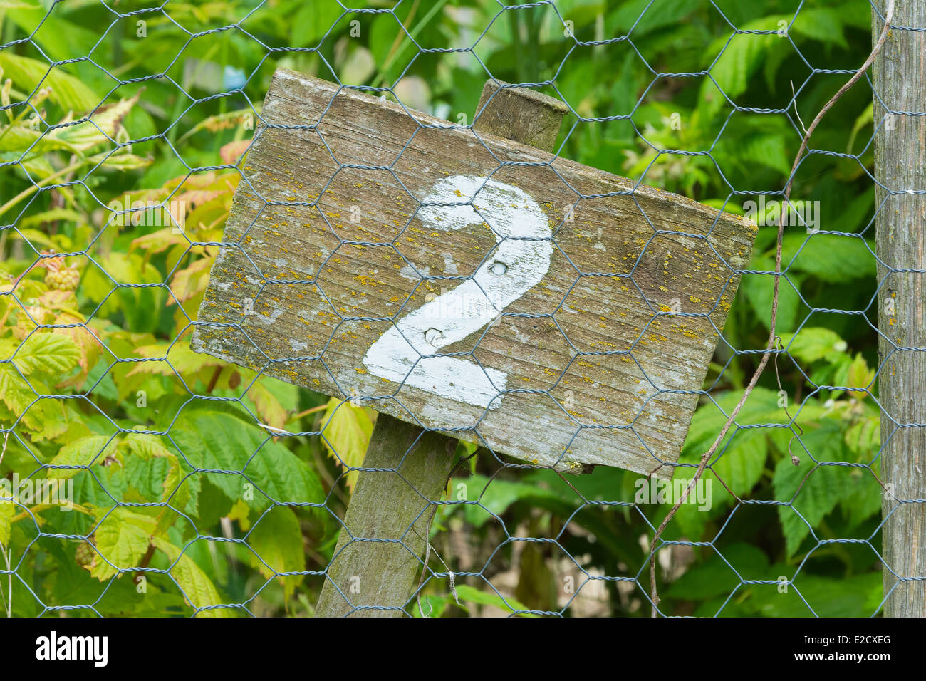 Wooden sign giving garden plot number Stock Photo - Alamy